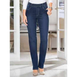 High-waist-Jeans Classic Basics, Damen, Gr. 50, Normalgr&ouml;&szlig;en, blau (blau, stone, washed), 81% Baumwolle, 17% Polyester, 2% Elasthan, unifarben, lang, Jeans High-Waist-Jeans