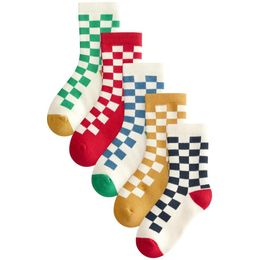 next Socken Jungen Größe 16/18.5 ecru / rot / schwarz / weiß