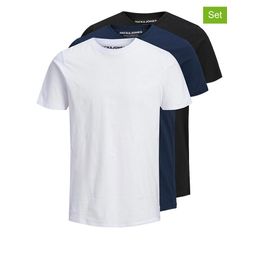 Jack & Jones Jack & Jones 3er-Set: Shirts in Wei&szlig;/ Schwarz/ Dunkelblau - 42% | Gr&ouml;&szlig;e M | Herren-sweatshirts-jacken