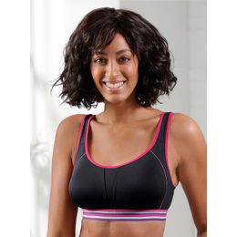 w&auml;schepur w&auml;schepur Damen Sport-BH ohne B&uuml;gel, schwarz-pink, Gr&ouml;&szlig;e 85B