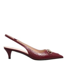 Gucci Hohe Schuhe - Horsebit Slingback - Gr. 41 (EU) - in Rot - f&uuml;r Damen
