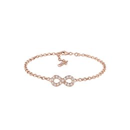 Elli Damen Armband "Infinity Wei&szlig; 925 Silber Rosegold, mit Kristallen von Swarovski", 16cm,mit Steinen, Silber 925 (Sterlingsilber)rosegold, Silber