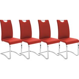 Freischwinger MCA furniture, B:43cm H:100cm T:57cm, rot, Kunstleder, St&uuml;hle, "K&ouml;ln", Kunstlederbezug, Komfortsitzh&ouml;he, Stuhl belastbar bis 120 kg
