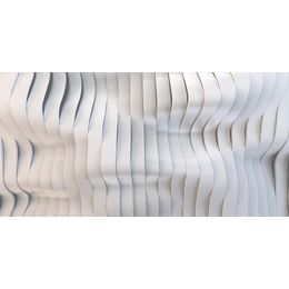 Livingwalls LIVING WALLS Vliestapete "Fototapete Wellenoptik 3D Moderne Wandtapete", B/L: 2,5m x 5m, Rollen: 1wei&szlig;, Wohnzimmer, Tapeten
