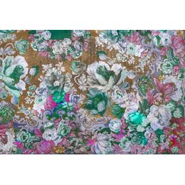 Livingwalls LIVING WALLS Vliestapete "Florale Mustertapete Blumentapete Vintage Vlies", B/L: 2,7m x 4m, Rollen: 1braun, Wohnzimmer, Tapeten