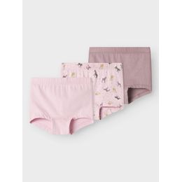 name it M&auml;dchen Panty "NMFTIGHTS 3P CORSAGE HORSE", Gr. 86, rosa, Jersey, Obermaterial: 95% Baumwolle, 5% Elasthan, unifarben, Unterhosen