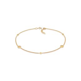 Elli Damen Fu&szlig;kette "Coin Kreis Disc Trend Minimal 925 Sterling Silber", 22cm, Silber 925 (Sterlingsilber)gold, Silber 925 (Sterlingsilber), Fu&szlig;ketten