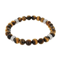 Amor Herren Armband, 19cm, Edelstahl, braun, Edelstahl, Armb&auml;nder, mit Tigerauge