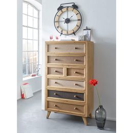 Kommode, B:70cm H:127cm T:37,5cmnatur, Sperrholz, Sideboards
