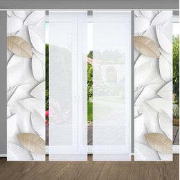 Schiebegardine HOME IN GREEN, B:60cm H:245cm, beige, Polyester, Wohnzimmer, Gardinen, "LISON", SET DIGITALDRUCK,BAMBUSOPTIK RECYCELT