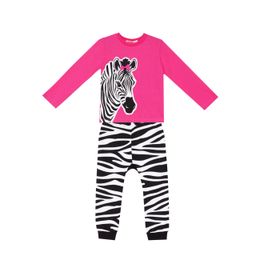 DENOKIDS Damen Hausanzug "Zebra", Gr. 92, pink, 100% Baumwolle, animal-print, Basic, Homewear-Sets, mit Animal-Print
