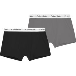 Kinder Trunk "2PK TRUNK", Calvin Klein Underwear, Gr. 128, schwarz, Jersey, Obermaterial: 95% Baumwolle, 5% Elasthan, unifarben, Unterhosen, mit