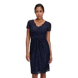 Vera Mont Damen Spitzenkleid "Damen figurbetont", blau, Gr. 36, Spitze, Obermaterial: 90% Polyamid, 10% Elasthan; Futter: 100% Polyester, Kleider,