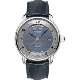 Zeppelin Damen Automatikuhr "Friedrichshafen Automatic Day/Date", blau, Armbanduhren, Armbanduhr, Herrenuhr, Made in Germany, Mechanische Uhr,