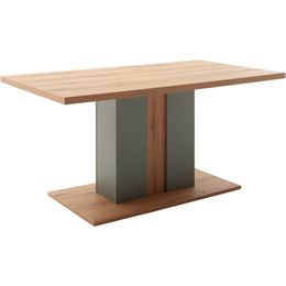 Esstisch MCA furniture, B:160cm H:77cm T:90cm, gr&uuml;n, Holzwerkstoff - Melaminbeschichtet, Garten, Tische, "Moniz S&auml;ulenesstisch mit Bodenplatte",