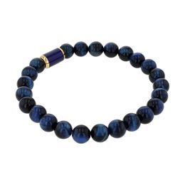 Amor Herren Armband, 19cm, Edelstahl, blau, Edelstahl, Armb&auml;nder, mit Tigerauge