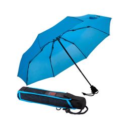 Euroschirm Damen Taschenregenschirm "light trek", blau, Bezug: 100% Polyester, uni, Regenschirme, kompakte Größe, mit integriertem Kompass im Griff