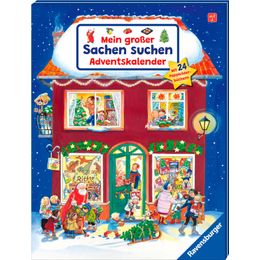 Ravensburger Kinder Spielzeug-Adventskalender "Mein großer Sachen suchen Adventskalender", bunt, Karton, Papier, B:33,5cm H:0,5cm T:44cm,