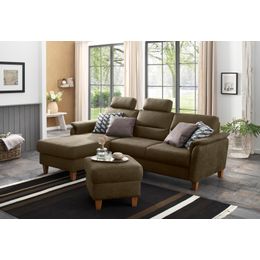 Ecksofa Home Affaire, B:244cm H:89cm T:163cm, gr&uuml;n, 100% Polyester;Struktur (100% Polyester);Luxus-Microfaser in Lederoptik (100% Polyester),