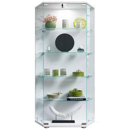 Standvitrine Vcm, B:83cm, wei&szlig;, Obermaterial: 100% Holz Wood., Schr&auml;nke, "Holz Glas Stand Vitrine Sammelvitrine Cenila L"