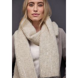 Street One Damen Schalpastel sand, unifarben, Stoff, 85% Polyester, 12% Polyacryl, 3% Elasthan, Modet&uuml;cher, in Ripp Optik