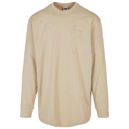 Urban Classics Damen T-Shirt "Urban Classics Herren Heavy Oversized Pocket Longsleeve"concrete, Gr. S, unifarben, 100% Baumwolle, Shirts