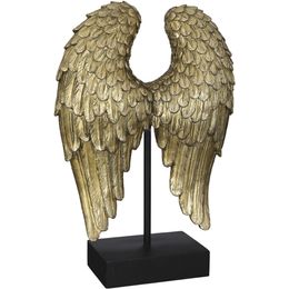 Wanddekoobjekt, B:21cm H:30cm T:8cm, gold, CASABLANCA BY GILDE, Wanddekoobjekte, "Skulptur "Wing""