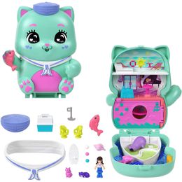 Polly Pocket Kinder Spielwelt "Matrosenkatze-Schatulle", bunt, Kunststoff, B:12cm H:13,3cm L:9,39cm, Spielfigurenwelten, mit 1 Puppe, 2 kleinen