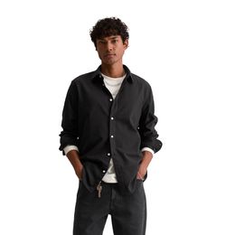 Marc O'Polo Langarmhemd MARC O'POLO DENIM "aus reiner Bio-Baumwolle", Herren, Gr. L, Normalgr&ouml;&szlig;en, schwarz, Obermaterial: 100% Baumwolle, unifarben, regular fit normal, Manschette, Hemden