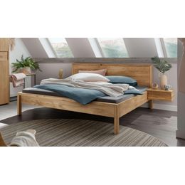 Schlafzimmer-Set Home Affaire, B:160cm H:90cm T:200cmnatur, Massivholz, Schlafzimmerm&ouml;bel-Sets, "Huven Schlafzimmer", Massivholzbett aus Eiche mit 2