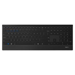 RAPOO Tastatur- und Maus-Set "9500M kabelloses Tastatur-Maus-Set, Bluetooth, 2.4 GHz, 1600 DPI", schwarz, Eingabeger&auml;te-Sets