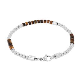 Amor Herren Armband, 21cm, Edelstahl, braun, Edelstahl, Armb&auml;nder, mit Tigerauge