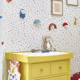 Joules Vliestapete "Lynx Multi Spot White / Rainbow", B/L: 0,52m x 10m, Rollen: 1, bunt, Kinderzimmer, Tapeten, Motiv