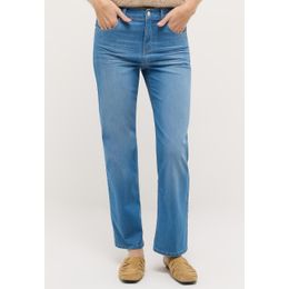 Angels Damen Straight-Jeans "Lara", blau, Gr. 48, Denim/Jeans, Obermaterial: 89% Baumwolle, 8% Polyester, 3% Elasthan, Jeans, Wide Leg