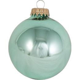 Weihnachtsbaumkugel "CBK60007, Weihnachtsdeko, Christbaumschmuck, Christbaumkugeln Glas", 7cm, grün, KREBS GLAS LAUSCHA, Weihnachtsbaumkugeln