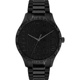 Calvin Klein Damen Quarzuhr "ICONIC", schwarz, Armbanduhren, Armbanduhr, Herrenuhr, Mineralglas, Edelstahlarmband
