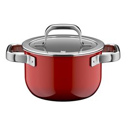 WMF Kochtopf "Fusiontec Mineral Pro", 2 l + &Oslash; 16cm + H&ouml;he 21cm, rot, T&ouml;pfe, kratzfeste Oberfl&auml;che, w&auml;rmereduzierende Hohlgriffe, Made in Germany