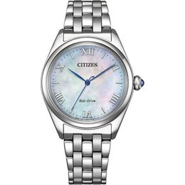 Citizen Damen Solaruhr, silber, Armbanduhren, Armbanduhr, Damenuhr, Edelstahlarmband, analog