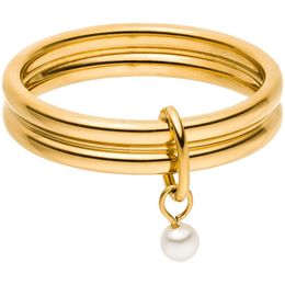 PURELEI Damen Fingerring "Schmuck Geschenke Pure Pearl Ring", 52, Edelstahl Perlen, 4,3mm, gold, Edelstahl, Perlen, Fingerringe, mit Muschelperle