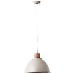 Brilliant Pendelleuchte "Erena", 1, Ø 38cm, grau, Esszimmer, Leuchten, Höhe 120 cm, Ø 38 cm, E27, kürzbar, Metall/Holz