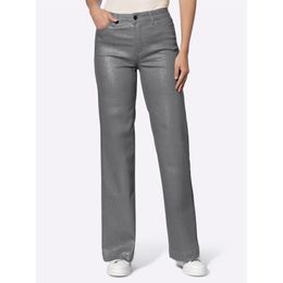 Heine Damen 5-Pocket-Jeans, blau, Gr. 36, unifarben, 74% Baumwolle, 25% Polyester, 1% Elasthan, Jeans