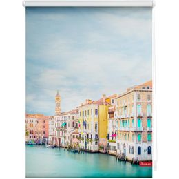 Seitenzugrollo, B:150cm H:100cm, blau, LICHTBLICK ORIGINAL, Polyester, Rollos, "Rollo Klemmfix, ohne Bohren, Verdunkelung, Venedig - Blau"