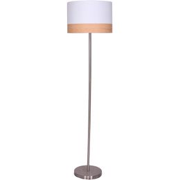 Salesfever Stehlampe "Jannes", 1, Ø 38cm H: 151cm, weiß, Wohnzimmer, Leuchten, Dekor Lampenschirm in Holzoptik
