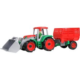 LENA Kinder Spielzeug-Traktor "TRUXX Traktor", bunt, Kunststoff, B:15cm H:16cm T:55cm, Spielzeugfahrzeuge, mit Heuanhänger; inkl. Spielfigur; Made in