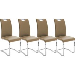 Freischwinger MCA furniture, B:43cm H:100cm T:57cm, braun, Kunstleder, St&uuml;hle, "K&ouml;ln", Kunstlederbezug, Komfortsitzh&ouml;he, Stuhl belastbar bis 120 kg