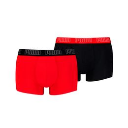 Puma Herren Trunk "Puma MEN EVERYDAY TRUNKS 2P", Gr. S, rot, Jersey, Obermaterial: 95% Baumwolle, 5% Elasthan, Unterhosen, mit Logobund