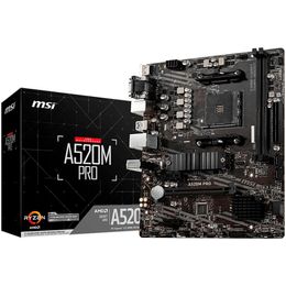 MSI Mainboard "A520M PRO", B:24,4cm H:6,5cm T:21cm, schwarz, Mainboards