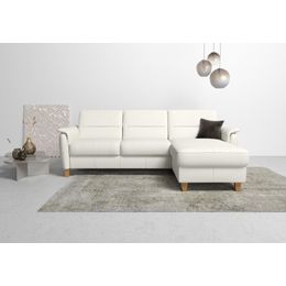 Ecksofa Home Affaire, B:244cm H:89cm T:163cm, wei&szlig;, Luxus-Microfaser (100% Polyester);Struktur (100% Polyester);Luxus-Microfaser in Lederoptik (100%