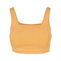 Urban Classics Damen Sport-BH "Urban Classics Damen Ladies Recycled Squared Sports Bra", Gr. Mpaleorange, 78% Polyester, 22% Elasthan, BHs