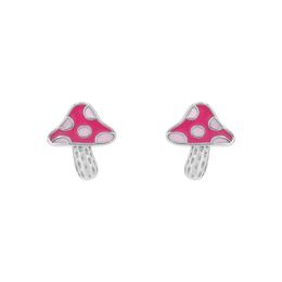 Amor Paar Ohrstecker "Pilz", Silber 925 (Sterlingsilber), pink, Silber 925 (Sterlingsilber), Ohrringe